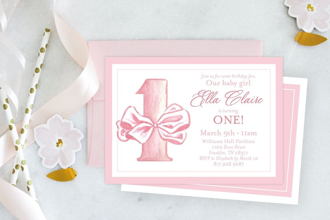 PRINTABLE Birthday Party Invitation First Birthday ONE - Etsy