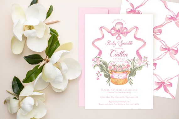 PRINTABLE Baby Shower Invitation Lily of the Valley Crest - Etsy