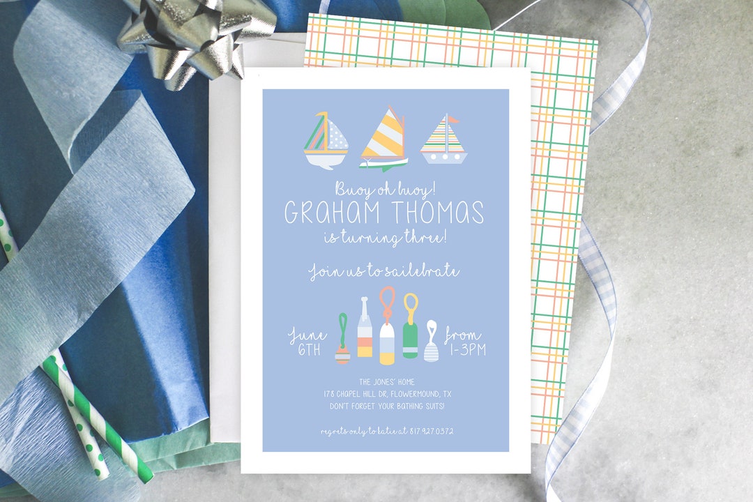 PRINTABLE Birthday Party Invitation Bundle | Oh Buoy! | Sailebrate ...