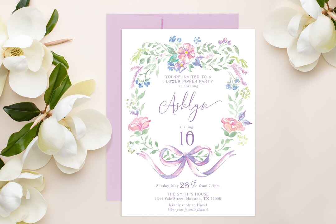 PRINTABLE Birthday Party Invitation | Flower Power Party - Etsy