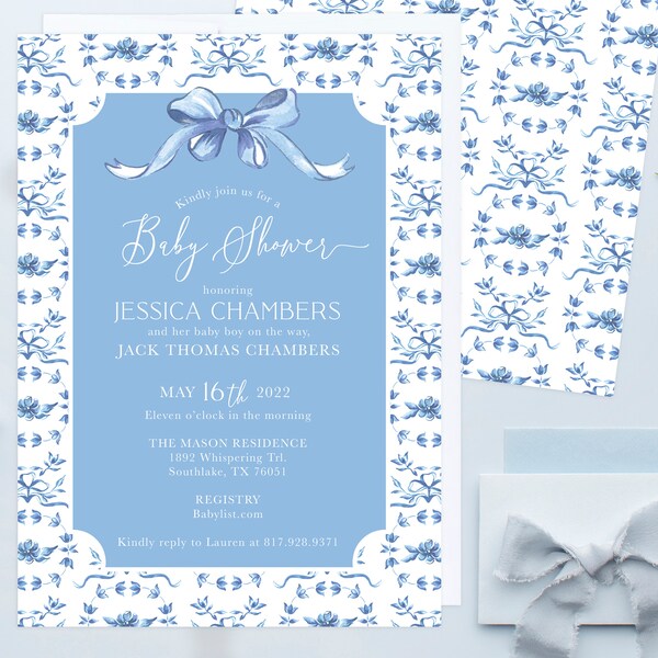 Toile Baby Shower Invitation - Etsy