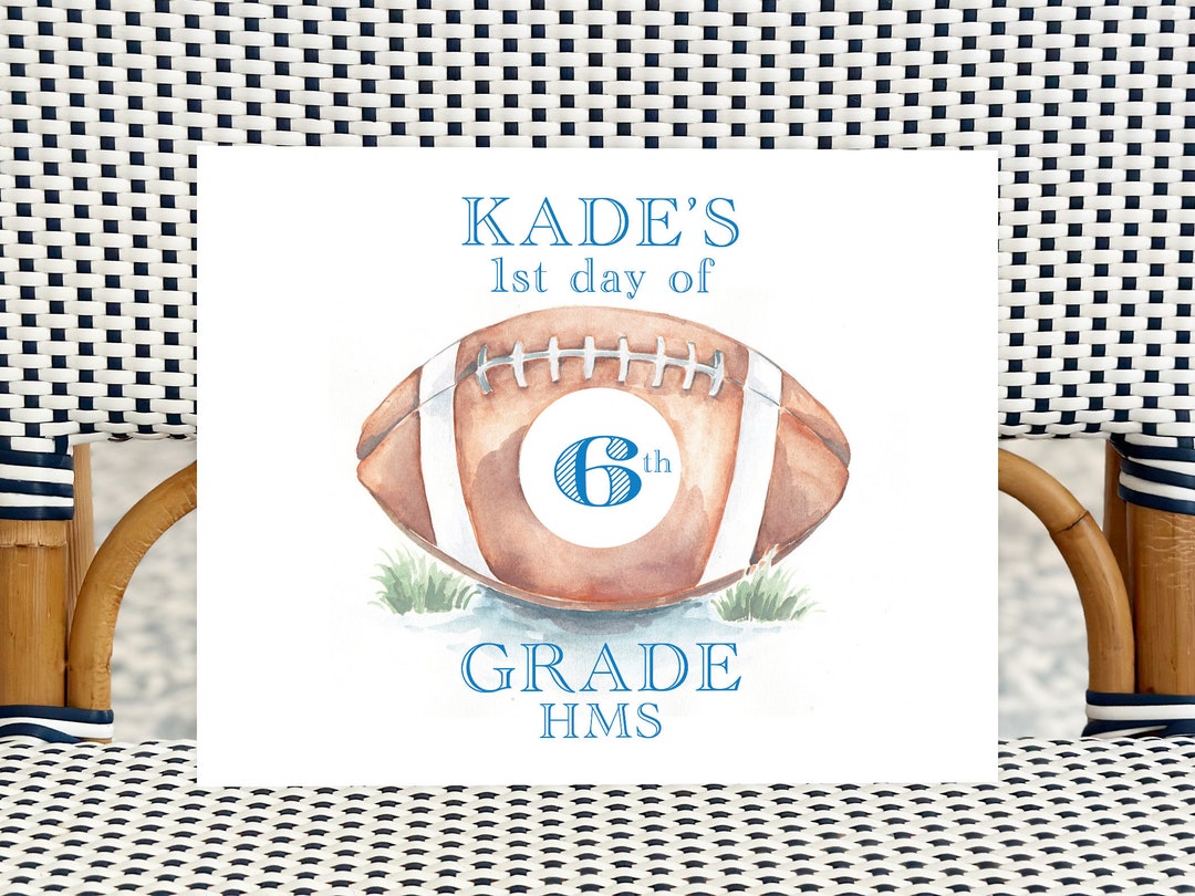 PRINTABLE Back to School Sign | First Day | Football - Etsy