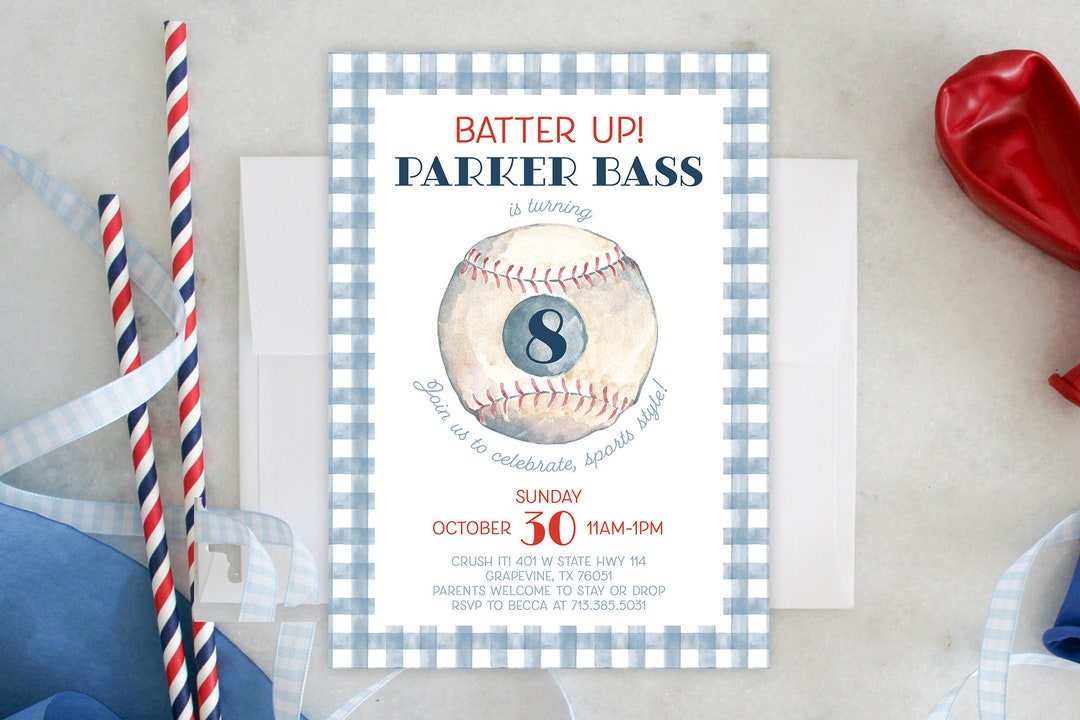 PRINTABLE Birthday Party Invitation Bundle | Baseball Birthday | Batter ...