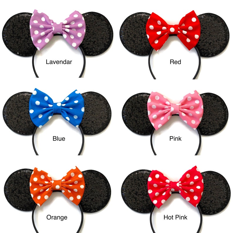 Classic Minnie Mouse Red Polka Dot Ears Pick Your Bow - Etsy