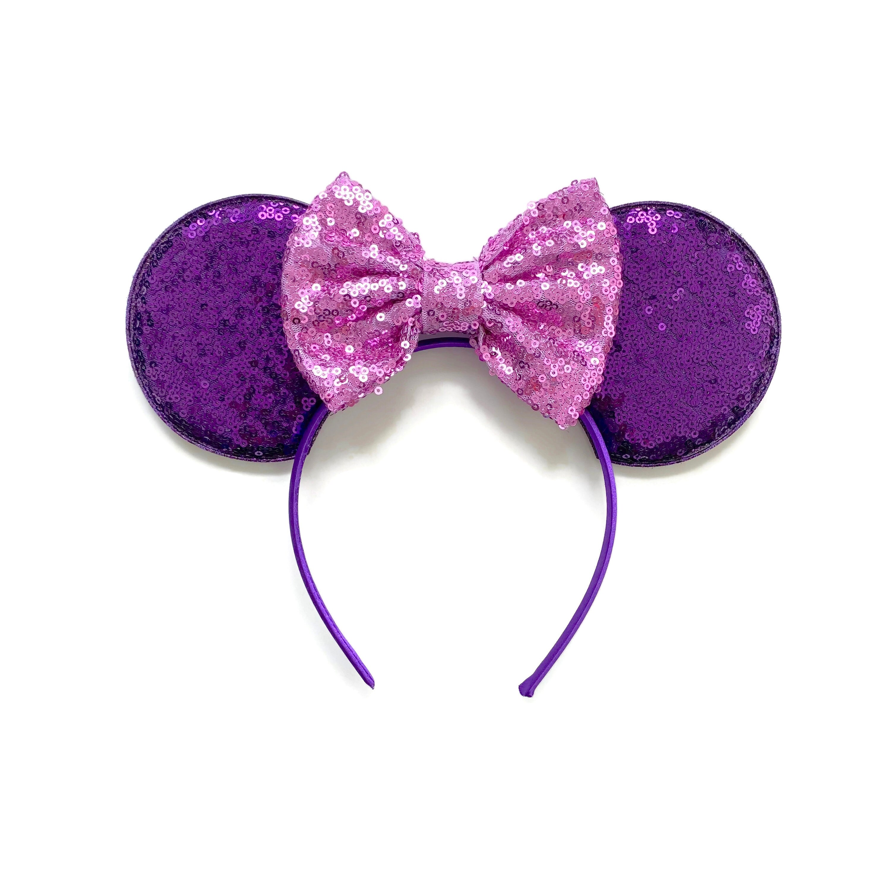 PURPLE Minnie Mouse Pick Your Bow Purple Sequin Mouse Ears - Etsy.de