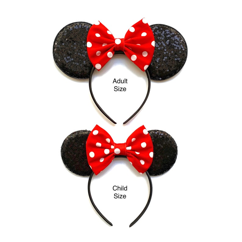 Classic Minnie Mouse Red Polka Dot Ears Pick Your Bow - Etsy