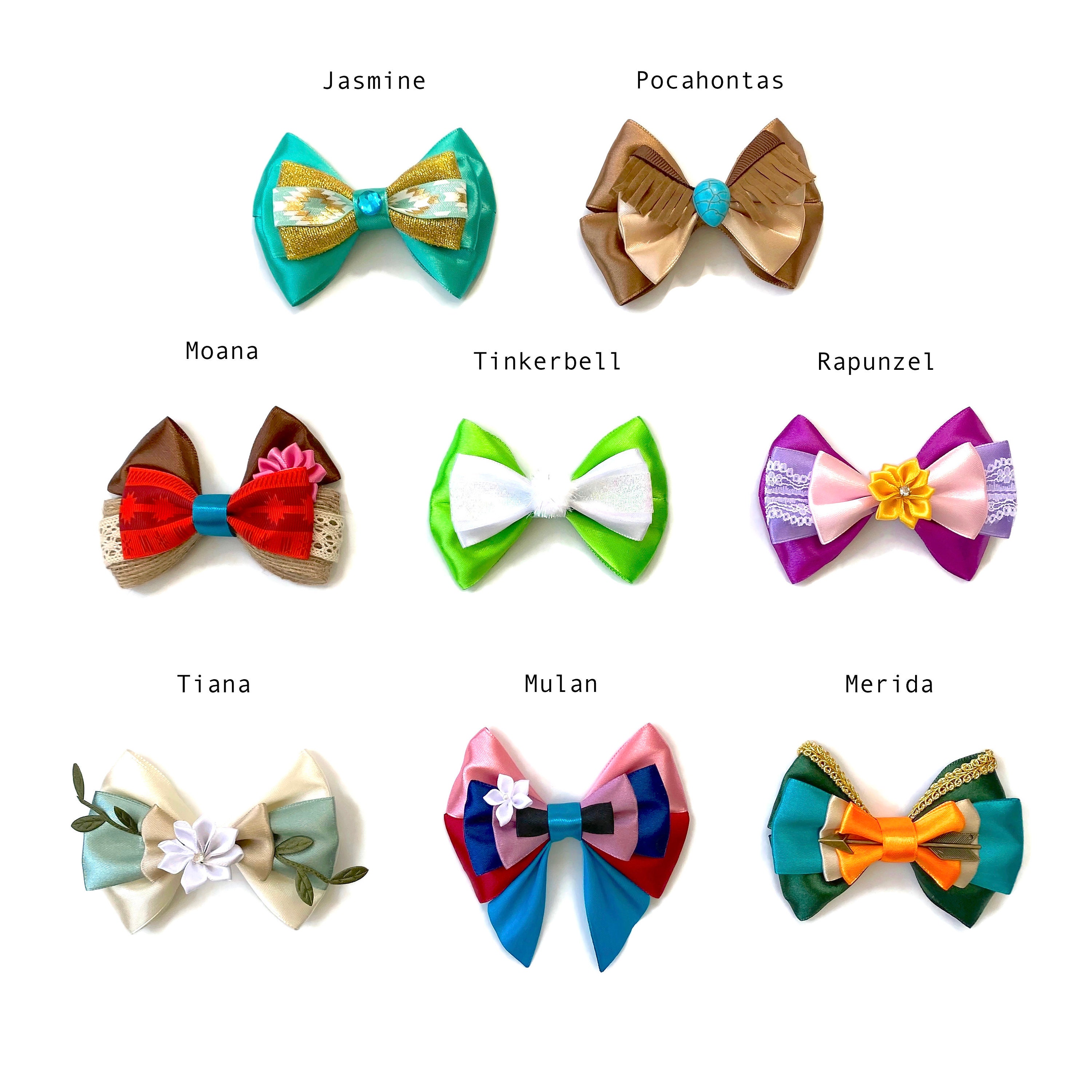 Disney Princess Character Inspired Hair Bows Disney Princess - Etsy