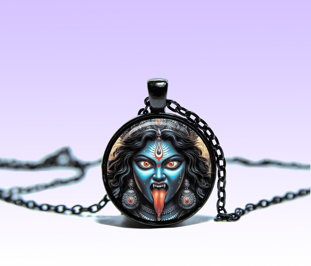 Kali Amulet Necklace: Mahakali Pendant, Hindu Goddess of Time Yoga Om ...