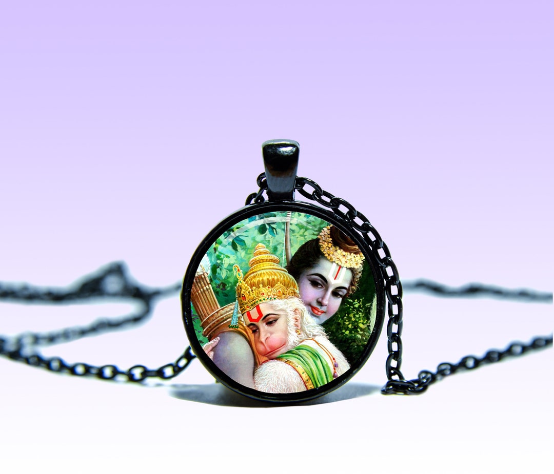 Lord Rama & Hanuman Amulet Pendant Necklace: Yoga Jewelry Mantra - Etsy