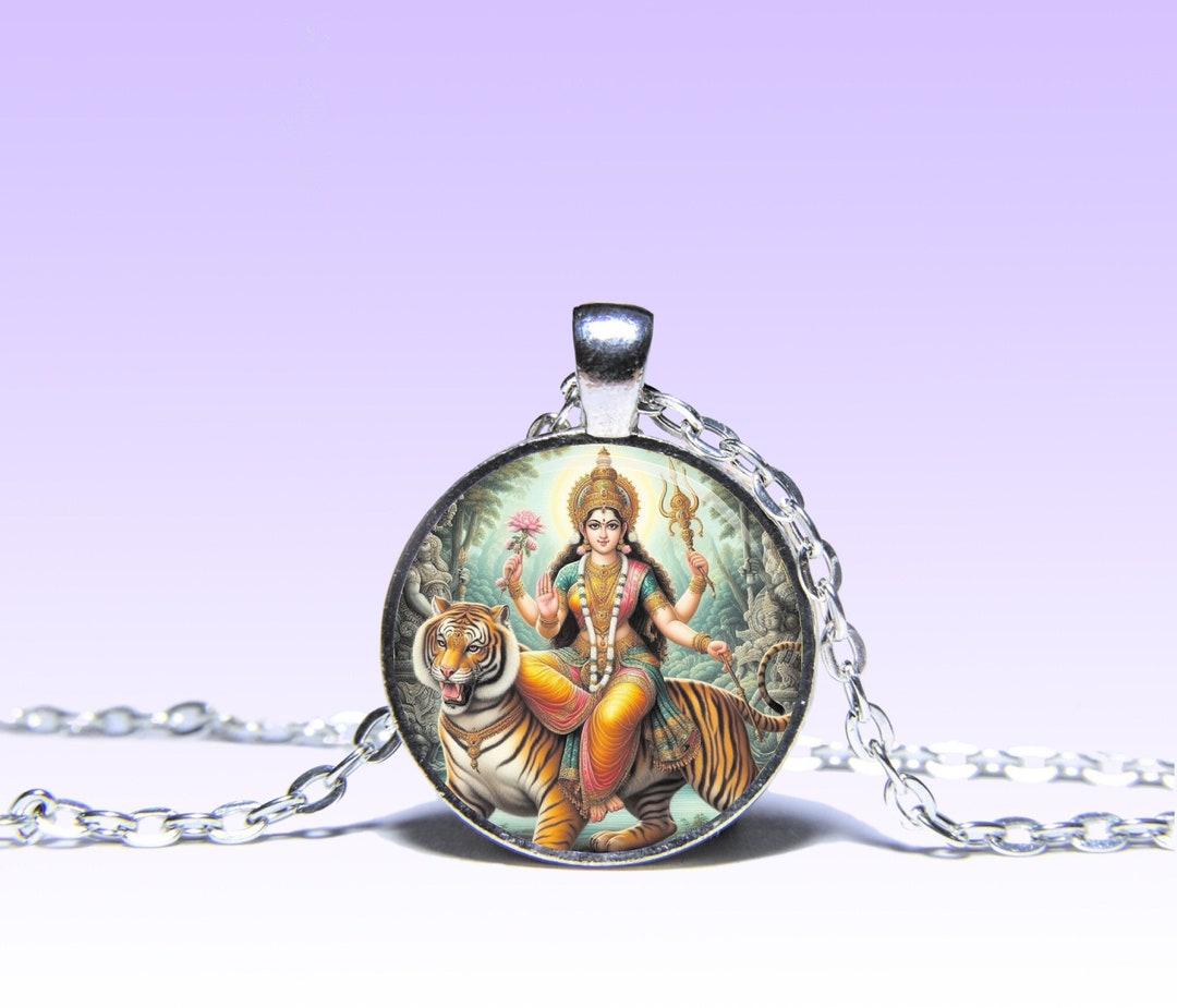 Durga Pendant Necklace: Hindu Goddess of Power, Strength, and ...