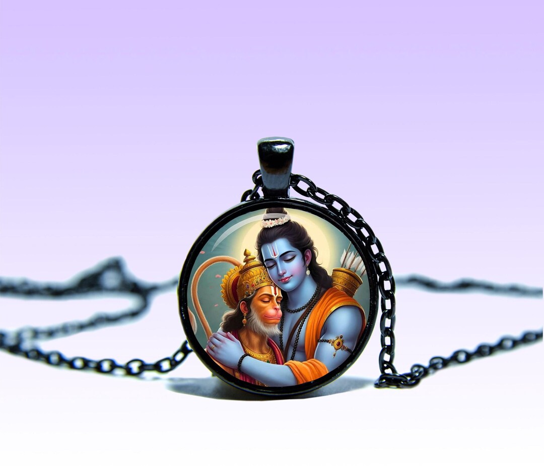 Lord Rama and Hanuman Amulet Pendant Ram NECKLACE Yoga Jewelery ...
