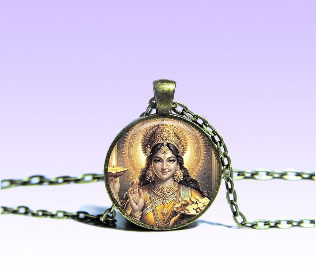 Lakshmi Gold Pendant Mother Goddess Goddess of Prosperity Fortune ...