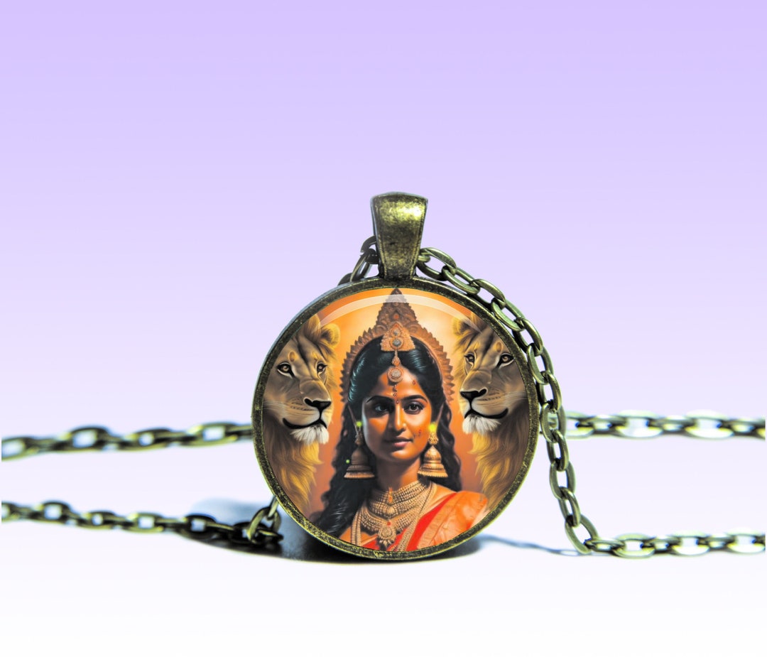 Durga Necklace Hindu Deities Ambika NECKLACE Adi Shakti Pendant Yoga ...