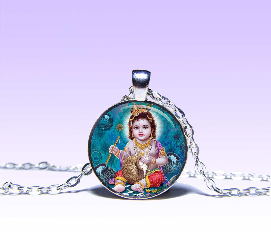 Krishna Amulet Necklace: God of Protection, Compassion and Love Yoga - Etsy