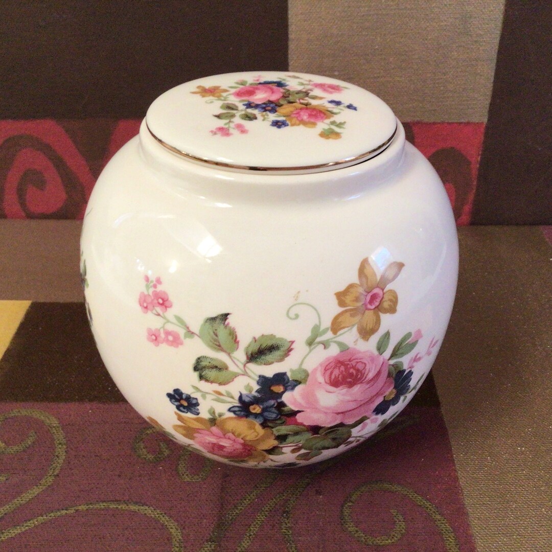 Sadler Floral Ginger Jar Round Tea Caddy Spice Jar Made in - Etsy