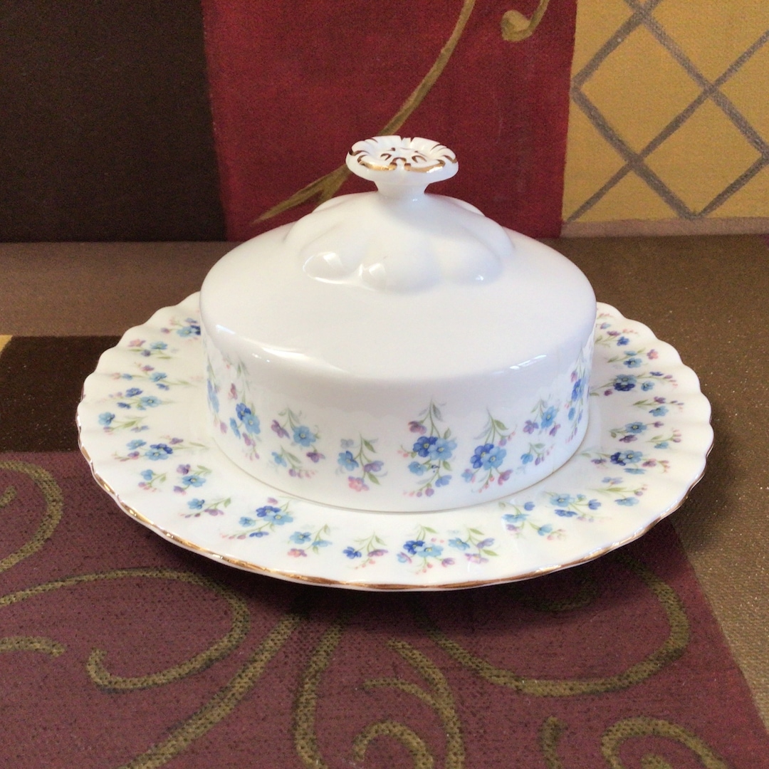 Royal Albert Memory Lane Covered Butter Dish, Bone China England Forget ...