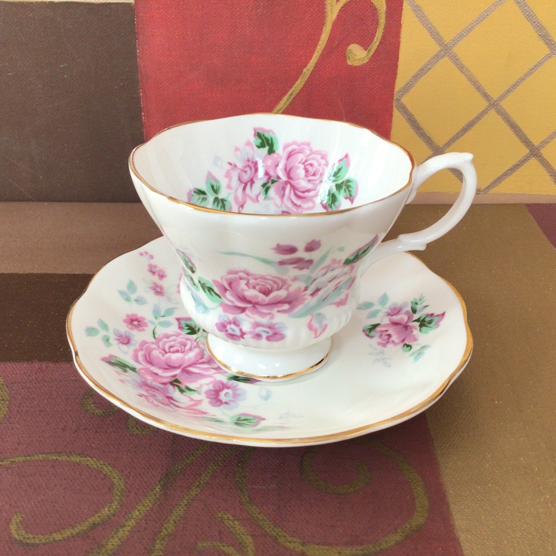Royal Albert Pink Roses Teacup and Saucer, Bone China England Chelsea ...