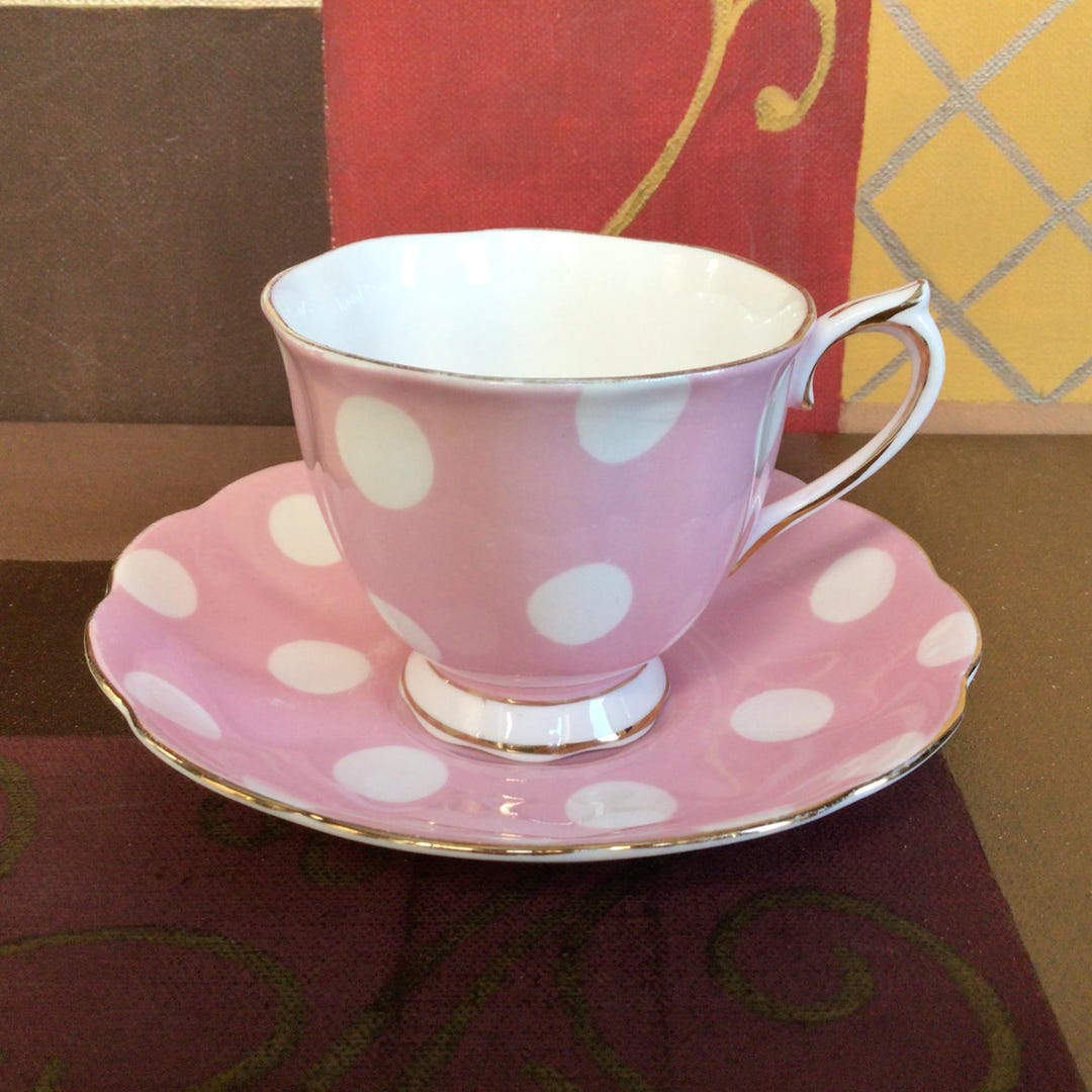 Royal Albert Polka Dot Pink Teacup and Saucer, Bone China England ...