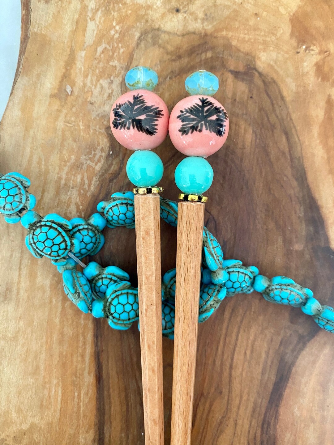 Bahama Mama Hair Sticks - Island Style Beach Hair - Palm Trees - Bahama ...
