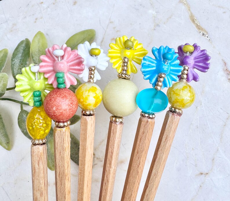 Daisy Flower Hair Sticks - Daisy Hair Pin - Spring Wedding Hair - Set ...