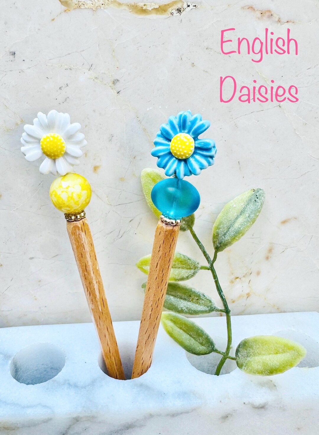 Daisy Flower Hair Sticks - Daisy Hair Pin - Spring Wedding Hair - Set ...