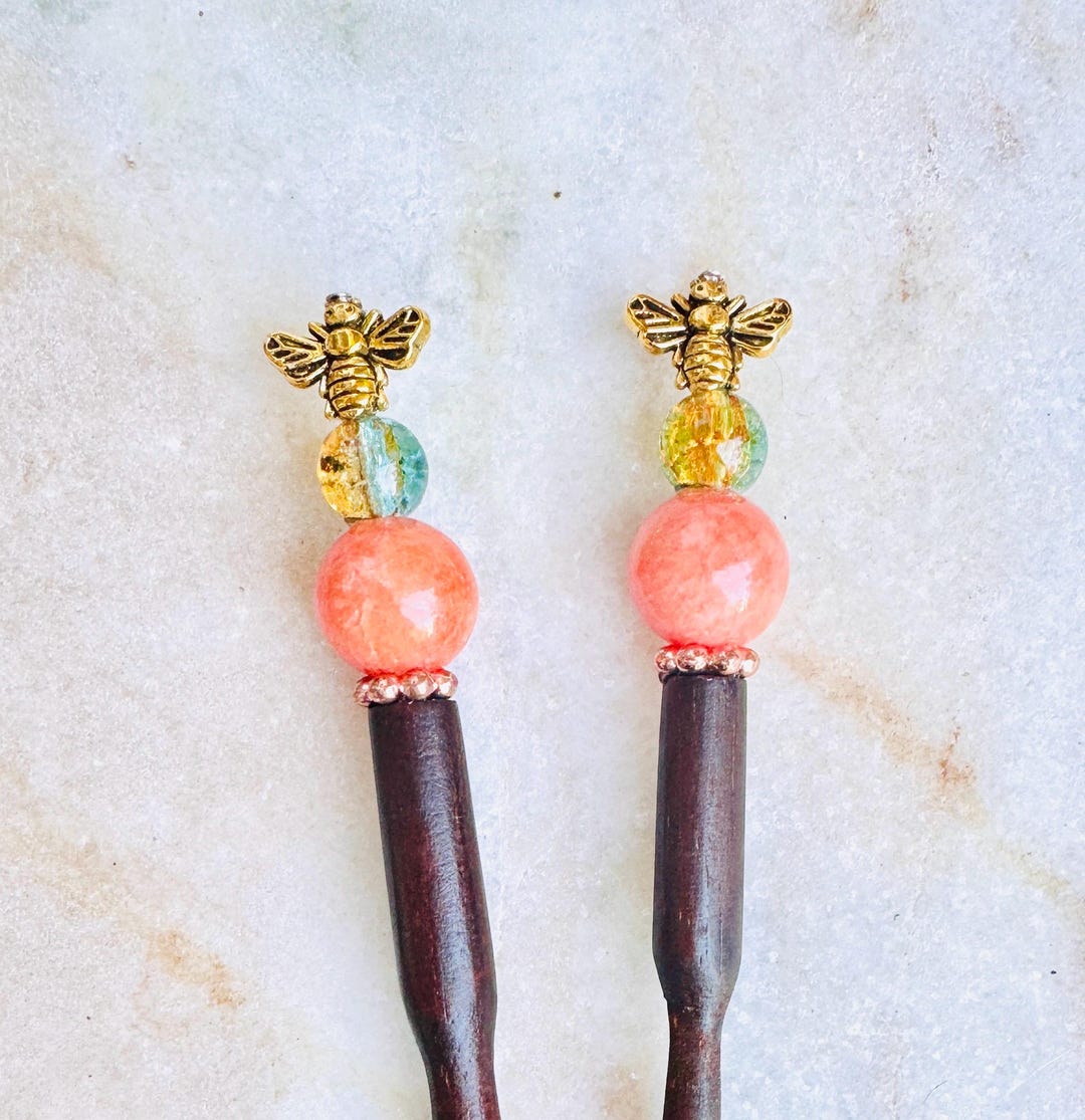 Honey Bee Hair Sticks • Bee Lover Gift • Save the Bees • Friendship ...