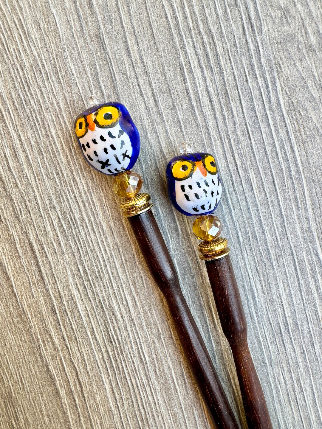 Sleepy Owl Hair Sticks Owl Lover Gift Barn Owl Gift for Women Beach ...