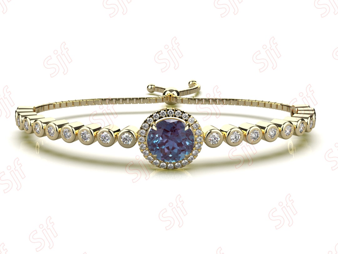 Alexandrite Bracelet, Beautiful Slider Bolo Lock Bracelet for Her ...