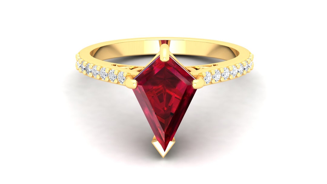 Vintage Ruby Kite Engagement Ring (sterling Silver, 12x8mm) - Etsy