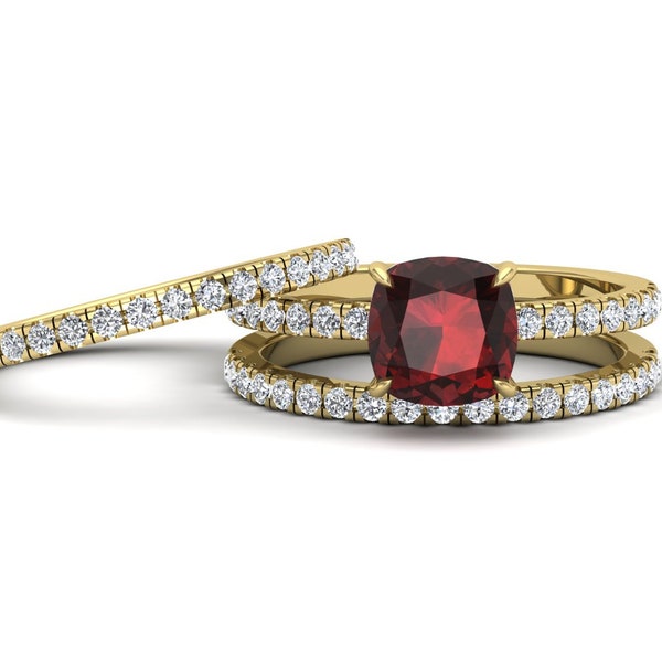 Red Stone Engagement Ring - Etsy