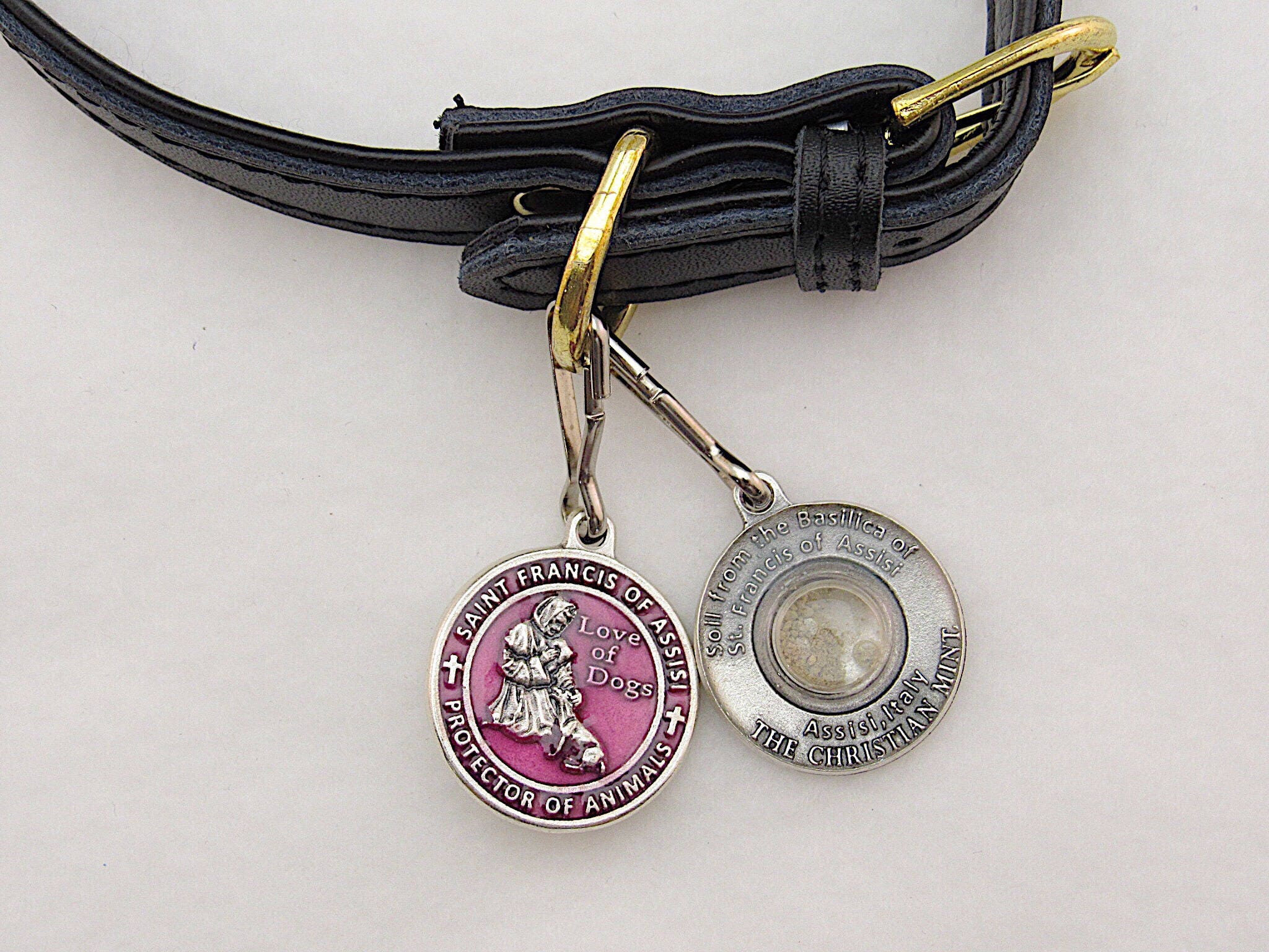 St. Francis of Assisi Pink Enamel Pet Medal With Capsule of - Etsy