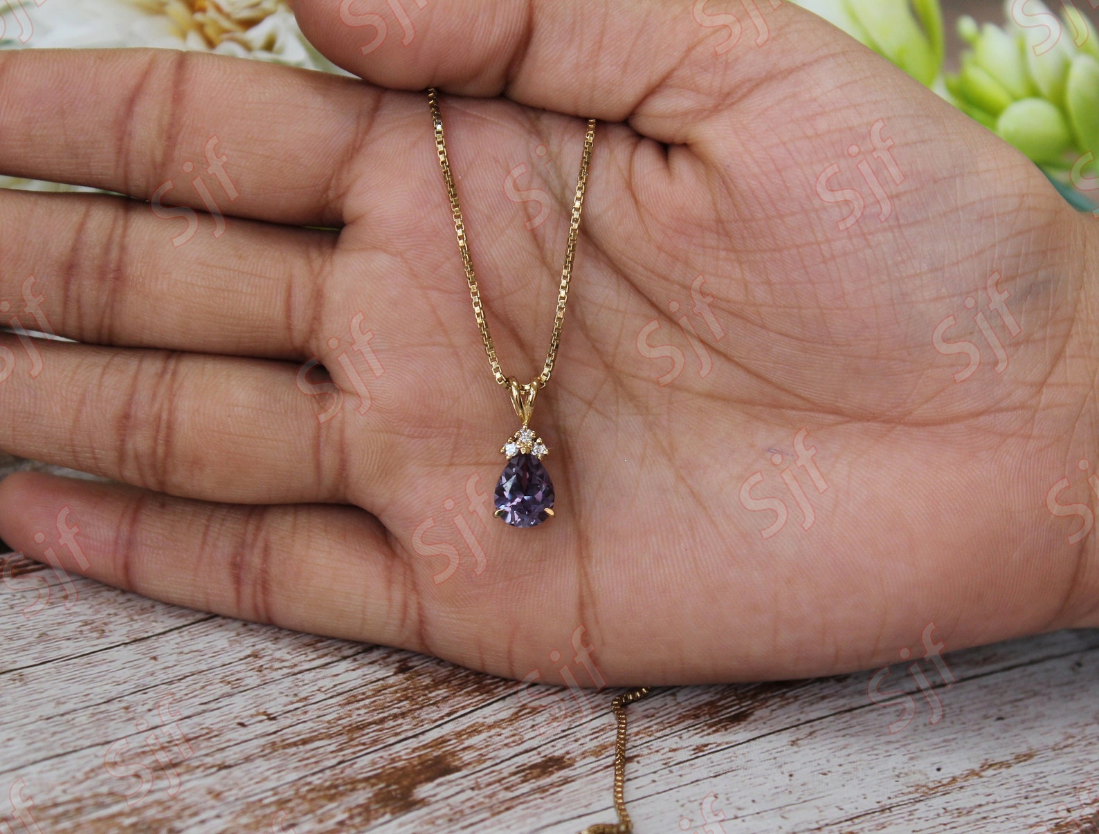 1.30 Cts Lab Alexandrite Pendant 18 Inch Box Chain Pendant - Etsy
