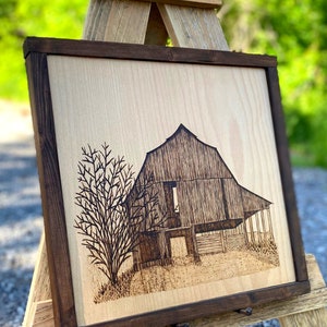 Rustic Old Barn Wood Burning Art Sign | Ready to Ship - Etsy