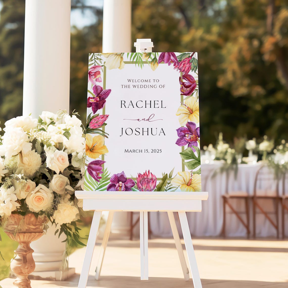 Floral Wedding Signage Template Wedding Sign Floral Bridal Shower Sign ...