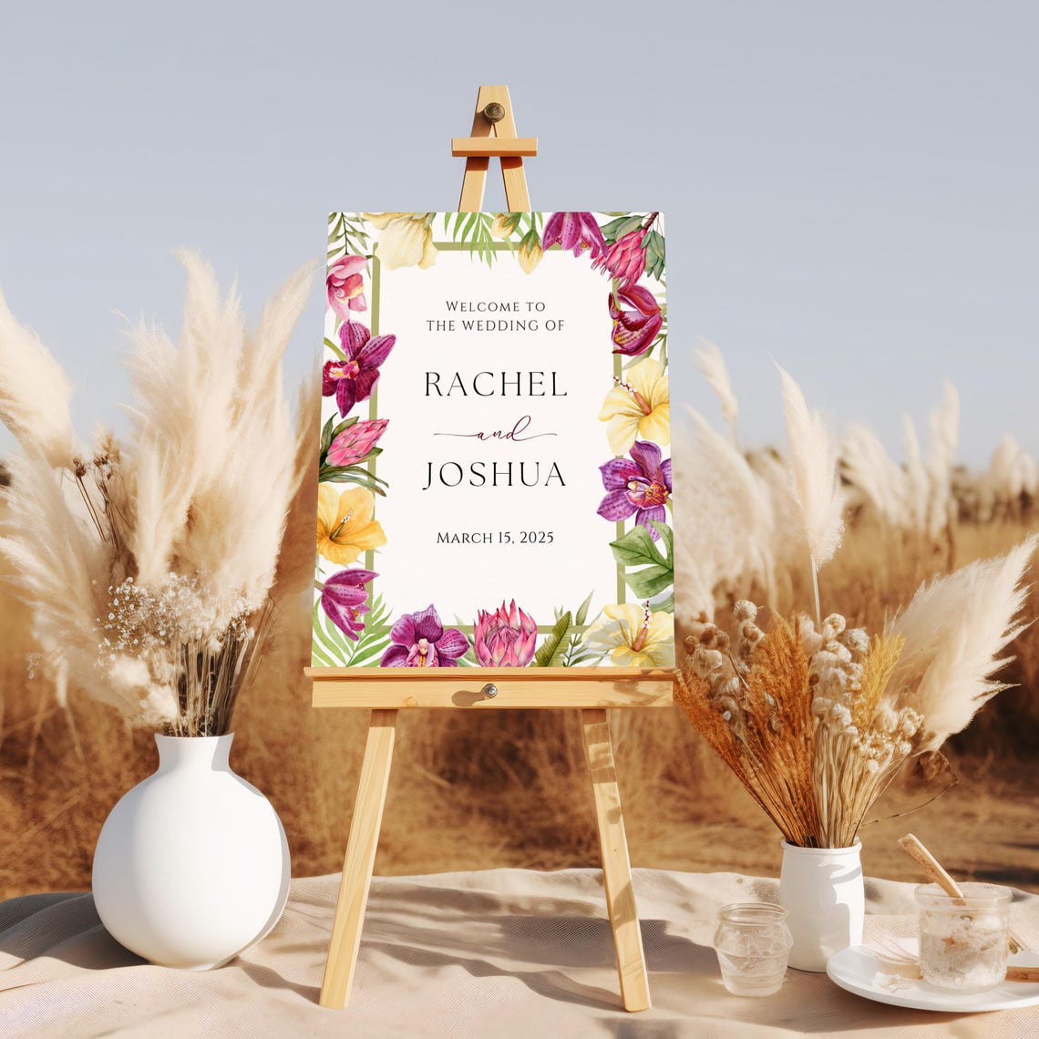 Floral Wedding Signage Template Wedding Sign Floral Bridal Shower Sign ...