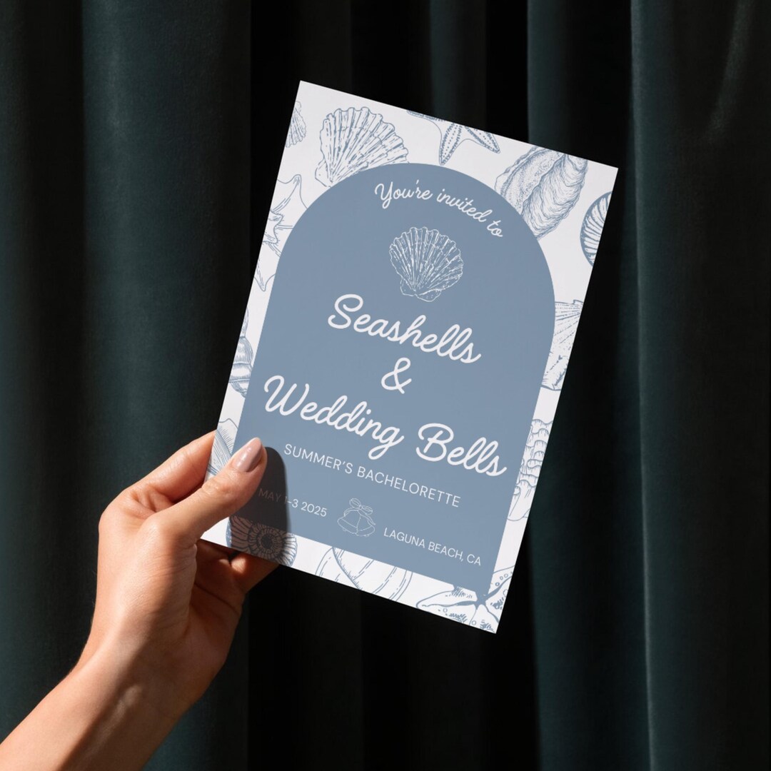 Seashells and Wedding Bells Invites With Itinerary Bachelorette ...