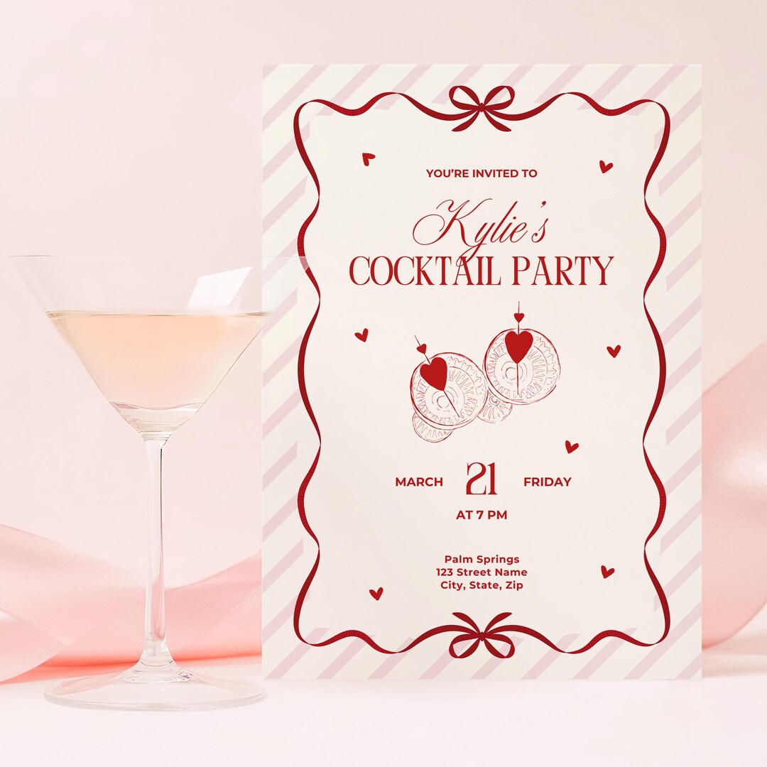 Cocktail Party Invitation Editable Digital Template Cocktail Party ...