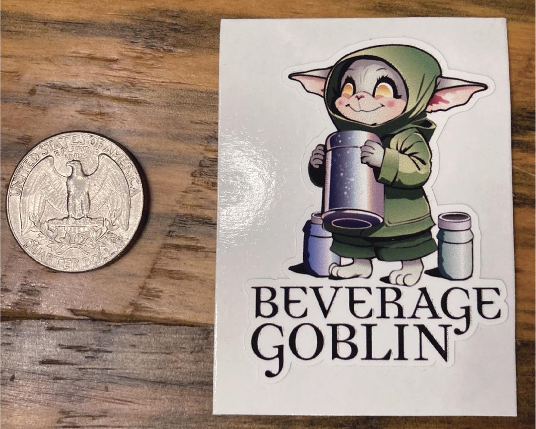 Beverage Goblin Sticker - Etsy