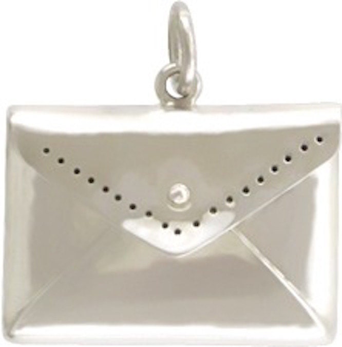 925 Sterling Silver Love Letter Envelope / Real Locket Necklace Charm ...