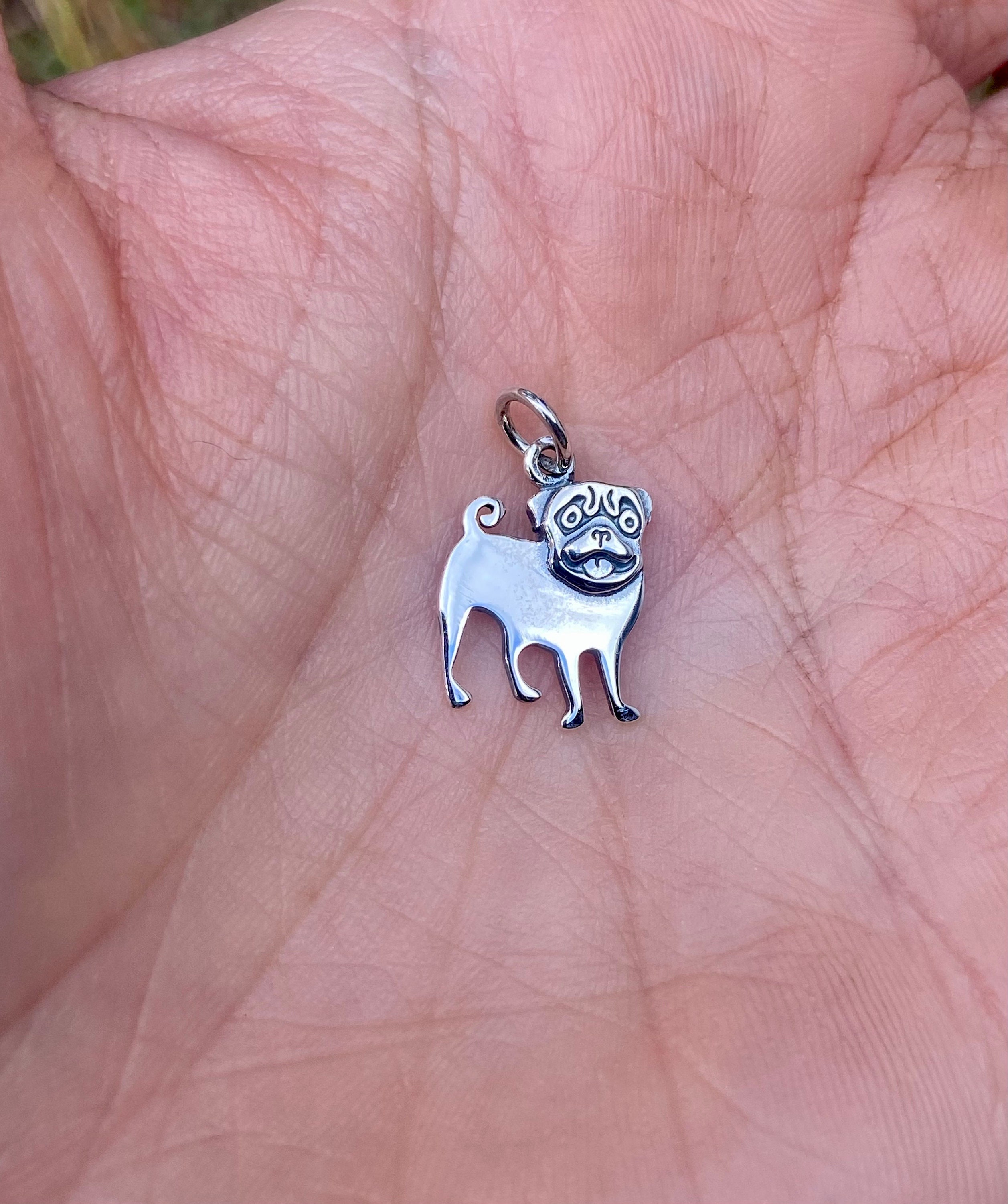 Sterling Silver Pug Necklace, Dog Necklace for Woman, Veterinarian Gift ...