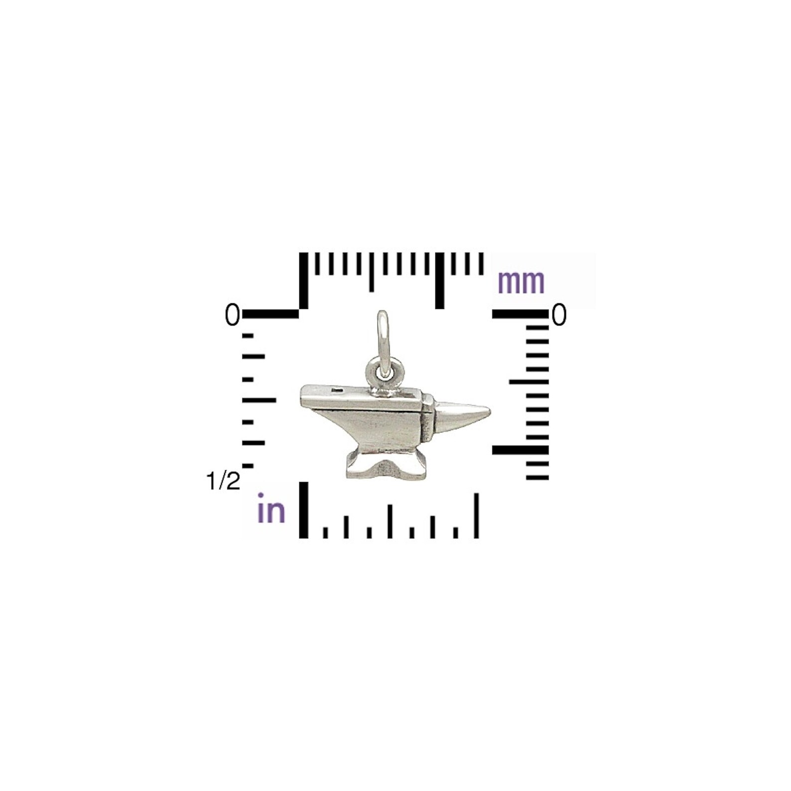 925 Sterling Silver Anvil / 3D Charm Pendant Necklace / Tool - Etsy