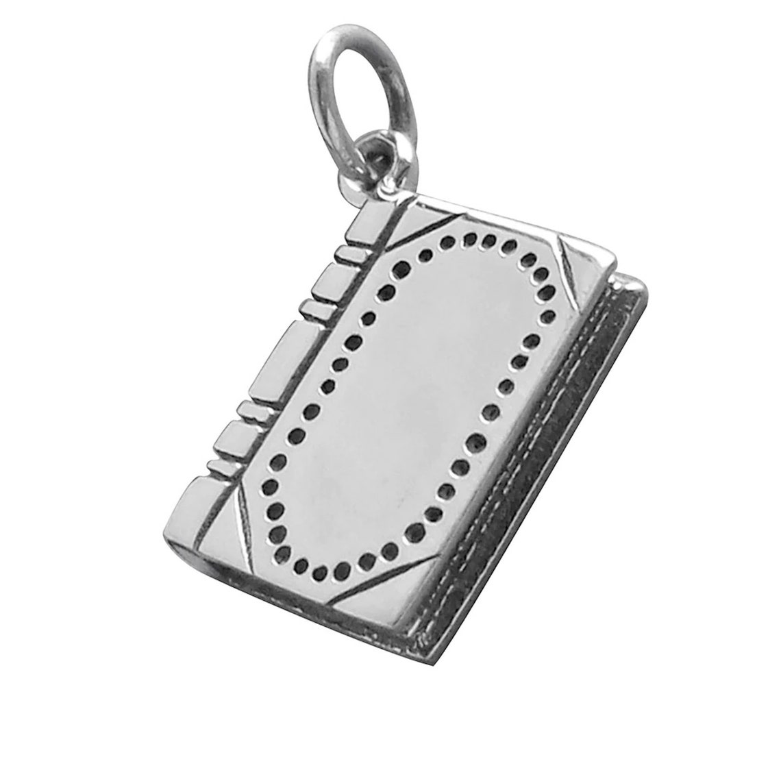 Silver Book Charm, Sterling Silver Book Necklace, Librarian Gift ...