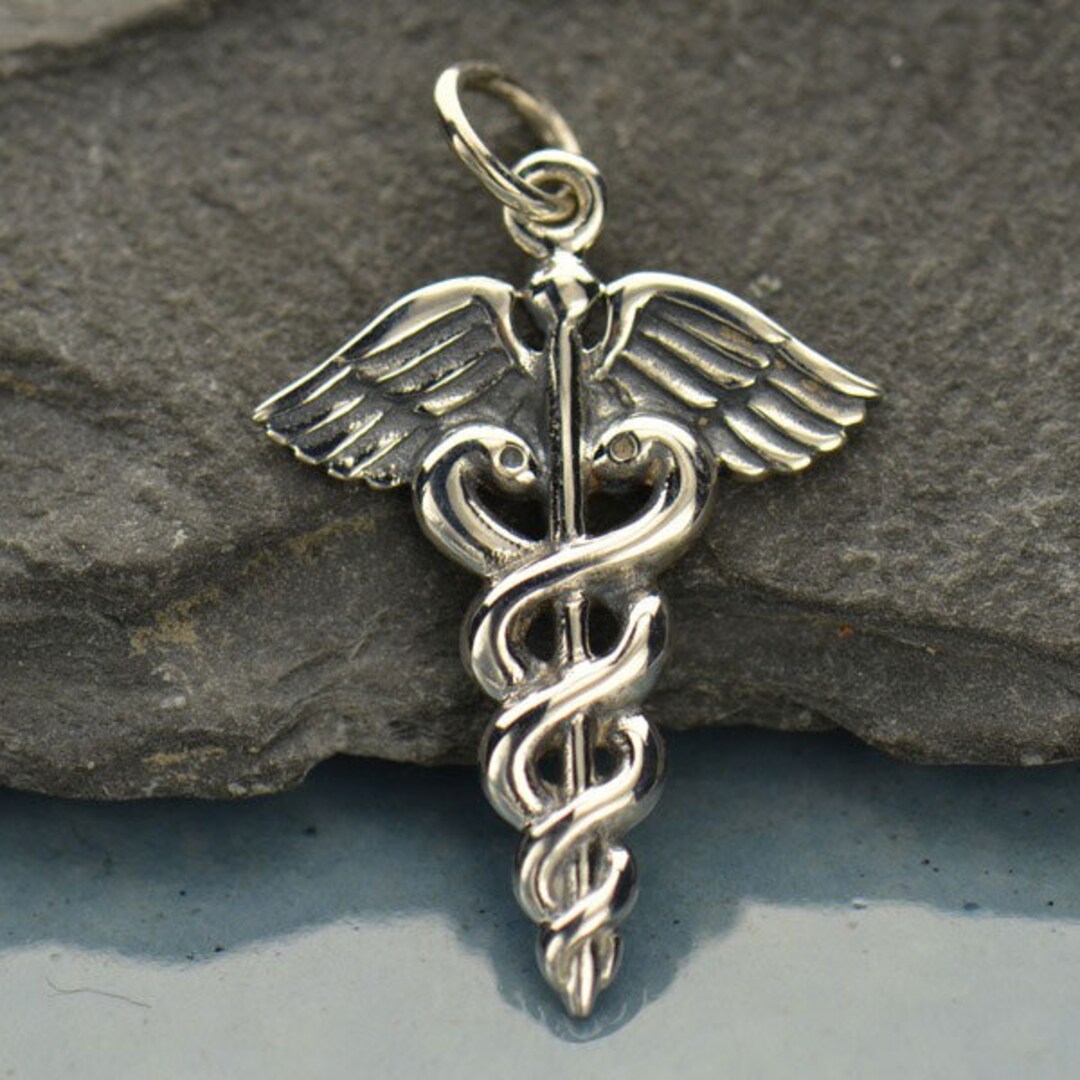 Caduceus Necklace Medical Doctor Nurse Hospital 925 Sterling - Etsy