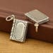 Silver Book Charm, Sterling Silver Book Necklace, Librarian Gift ...