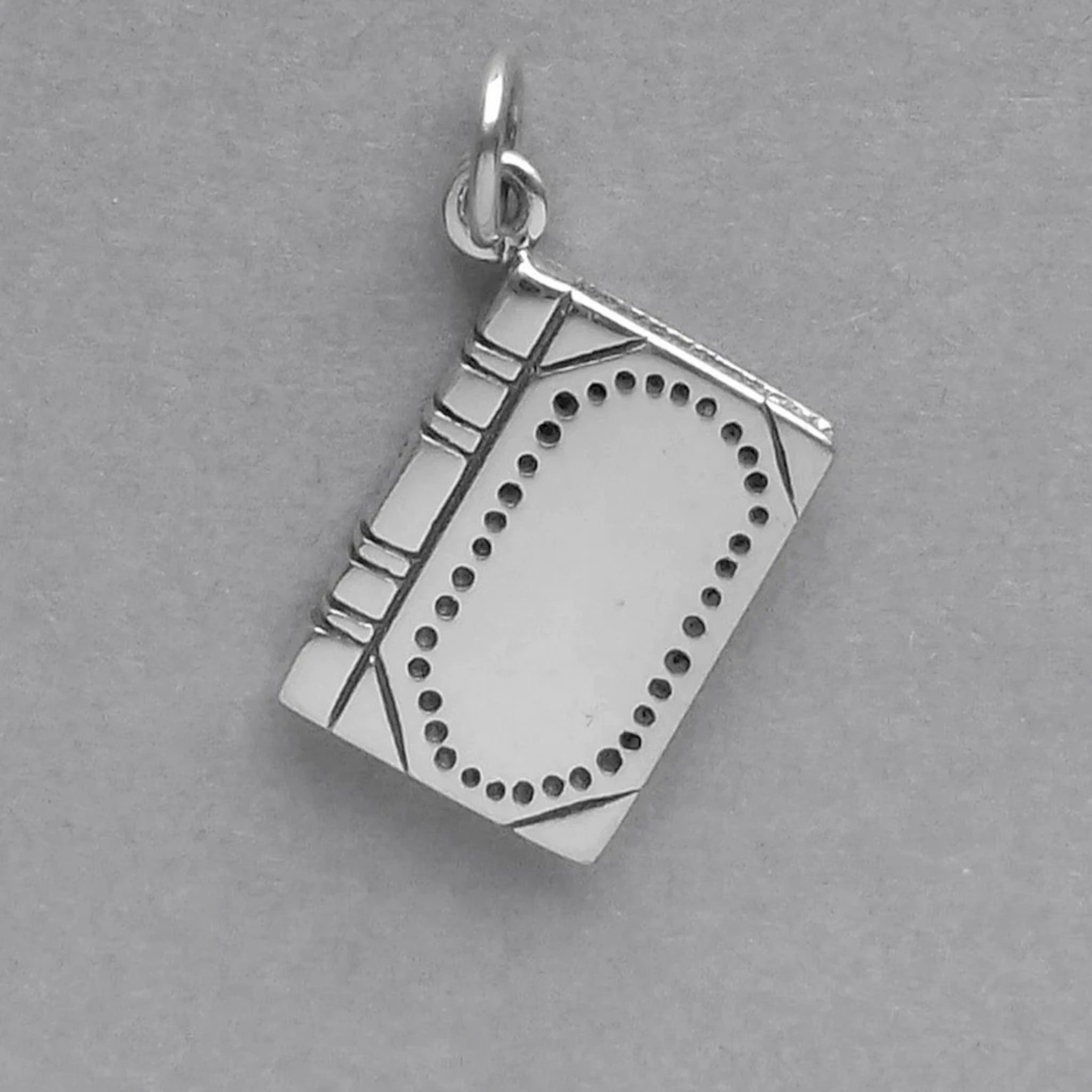 Silver Book Charm, Sterling Silver Book Necklace, Librarian Gift ...