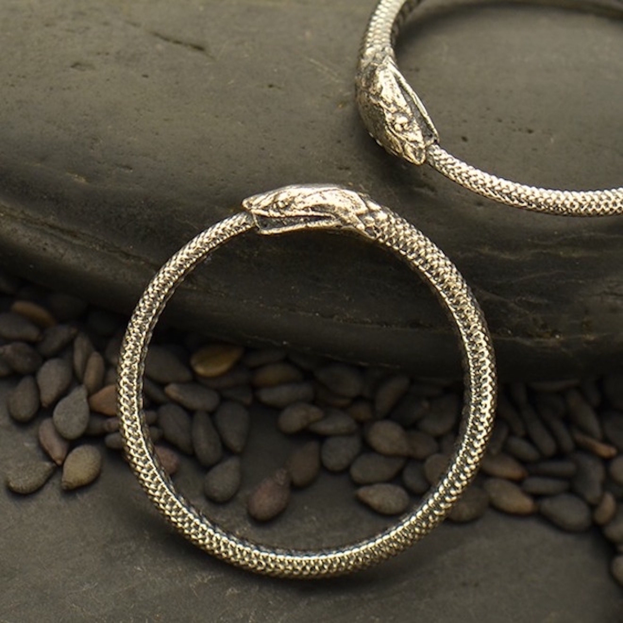 Ouroboros Silver Snake Ring, Serpent Reptile Gothic Goth, Stacking Ring ...