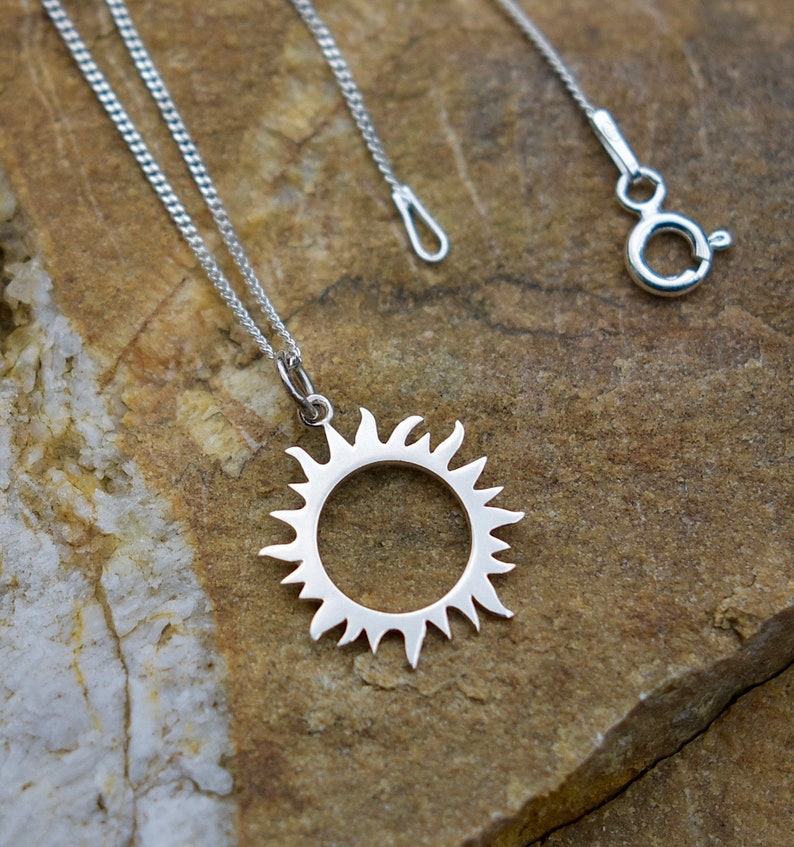 925 Sterling Silver Solar Eclipse Charm / Sun Moon Pendant / - Etsy
