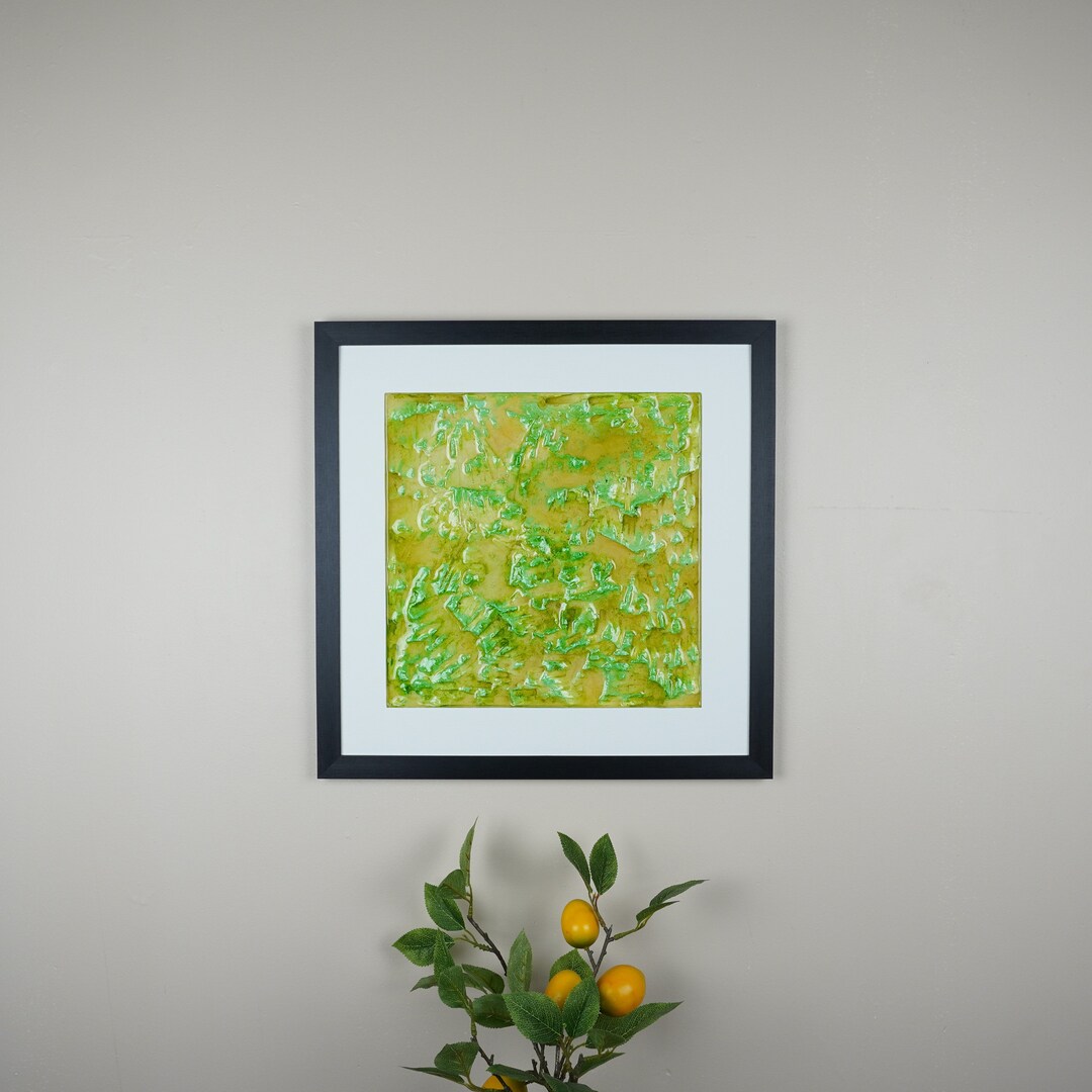 Citron Blaze - Gemstone-inspired Wall Art - 17x17" Metal Frame - Etsy