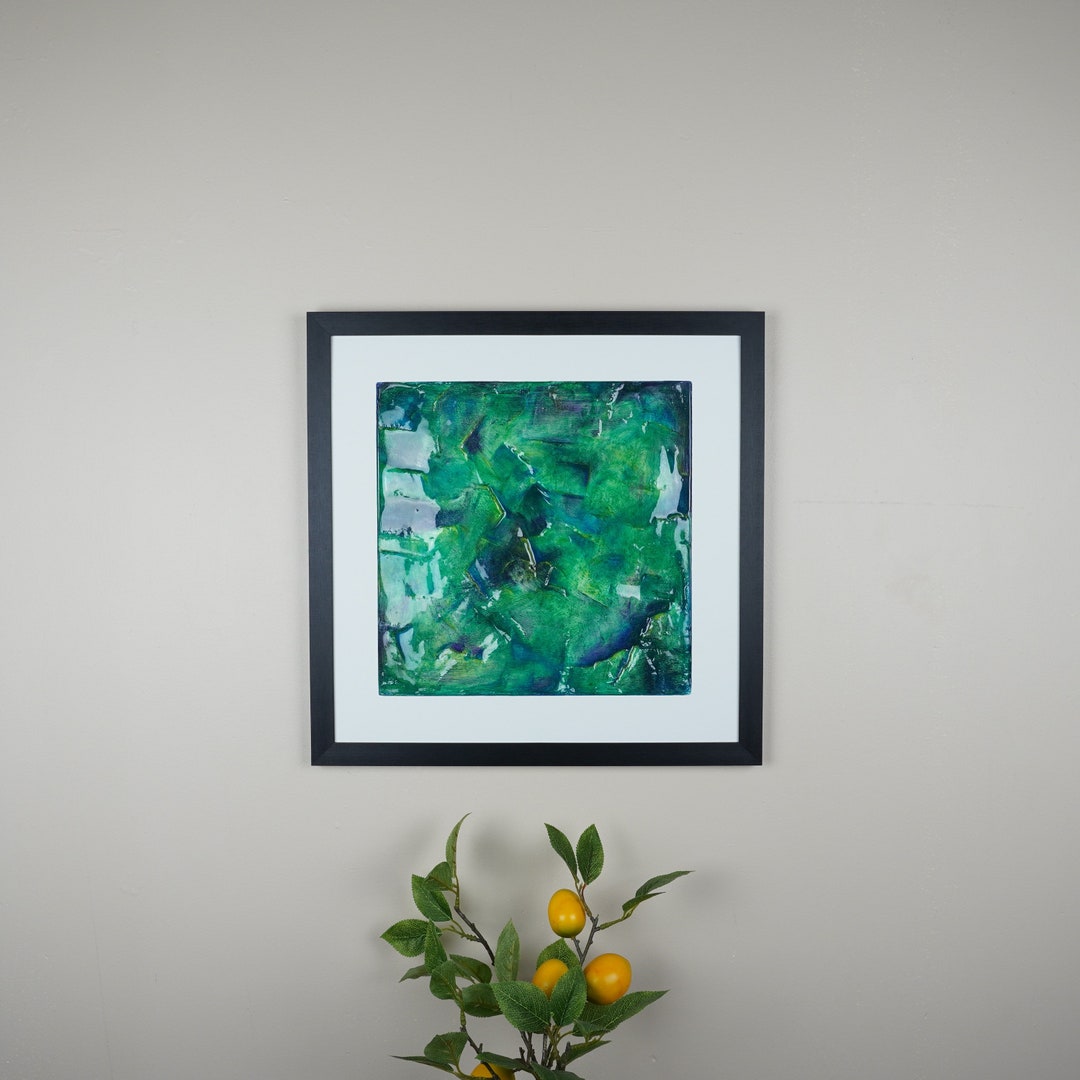 Viridian Ignition - Gemstone-inspired Wall Art - 17x17" Metal Frame - Etsy
