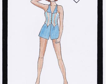 1920s Beach Suit Candy PDF Pattern Size US4/UK8/DE34 and US6/UK10/DE36 ...